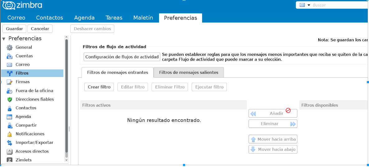 ¿Cómo configurar los filtros en Zimbra? – bTactic Open Source&Cloud ...