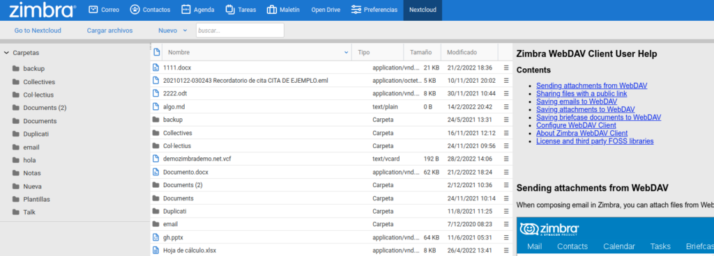 ¿Cómo configurar Nextcloud en Zimbra? – bTactic Open Source&Cloud Solutions
