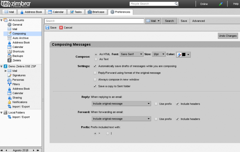 How to make a basic configuration in Zimbra Desktop? – bTactic Open Source&Cloud Solutions