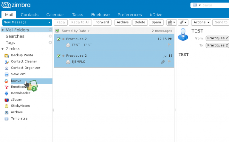 Functions of bDrive in Zimbra – bTactic Open Source&Cloud Solutions