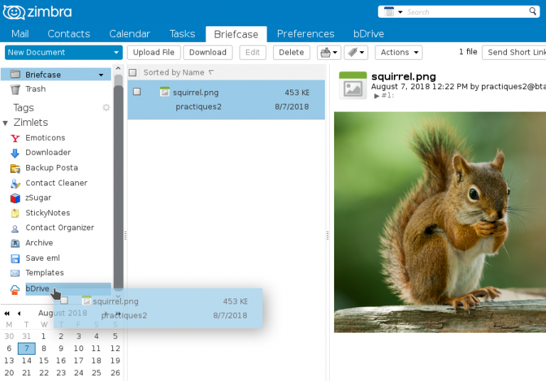 Functions of bDrive in Zimbra – bTactic Open Source&Cloud Solutions