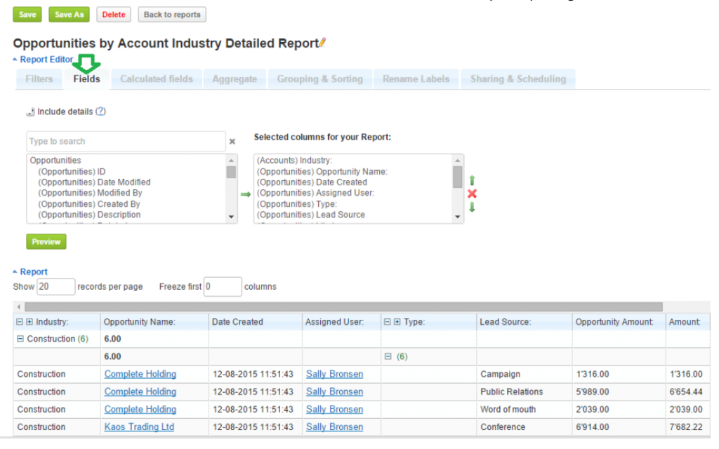 Drill down from chart area to detailed data – Analytic Reporting Tool – bTactic Open Source ...