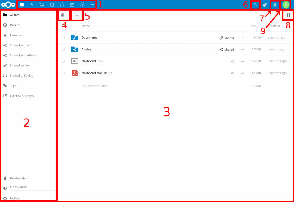 How to navigate the Nextcloud main user interface? – bTactic Open ...