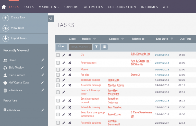 SuiteCRM Manual – Central modules – Tasks – bTactic Open Source&Cloud Solutions