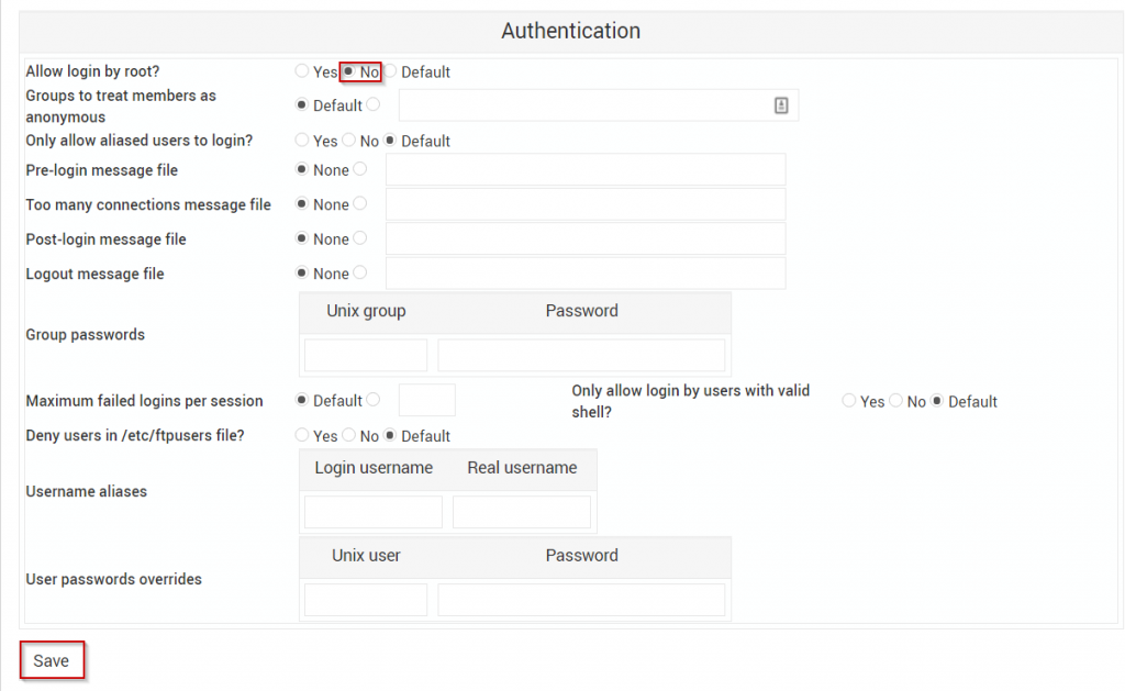Deshabilitar El Acceso FTP Raíz En Virtualmin – bTactic Open Source&Cloud Solutions