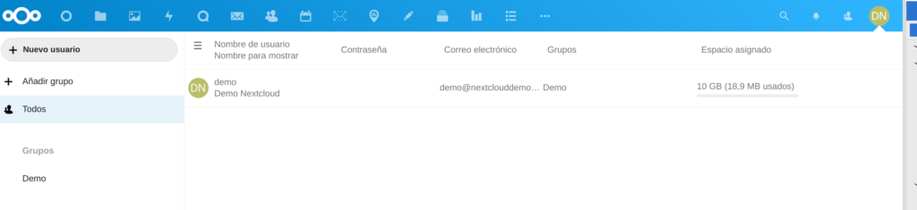 Gestionar usuarios en Nextcloud – bTactic Open Source&Cloud Solutions